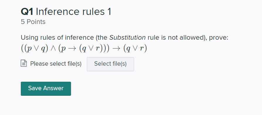 Solved Q1 Inference rules 1 5 Points Using rules of | Chegg.com