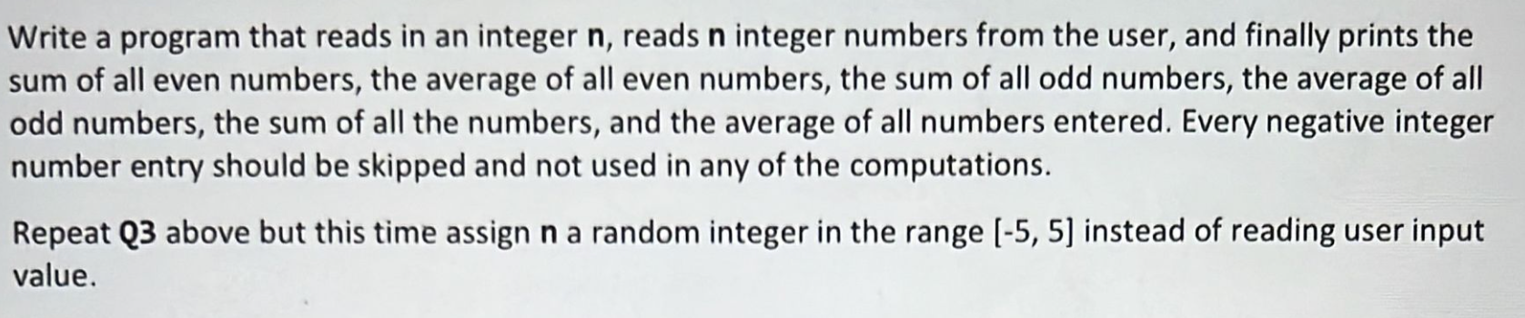 Solved Write A Program That Reads In An Integer N Reads N 0374