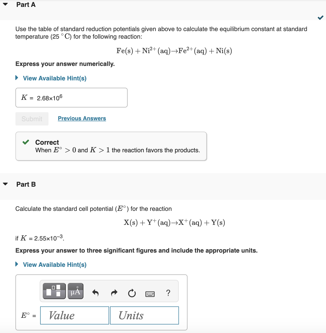 Use the table of standard reduction potentials given | Chegg.com
