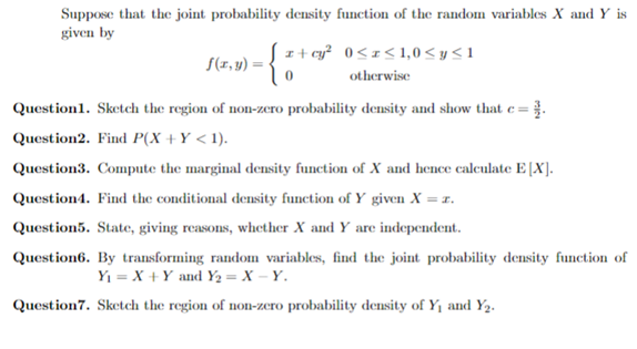 Suppose that the joint probability density function | Chegg.com