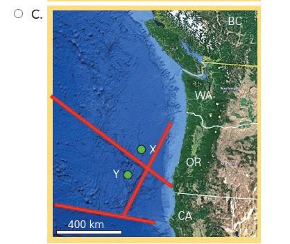 Solved Which annotated bathymetric map shows the location of | Chegg.com