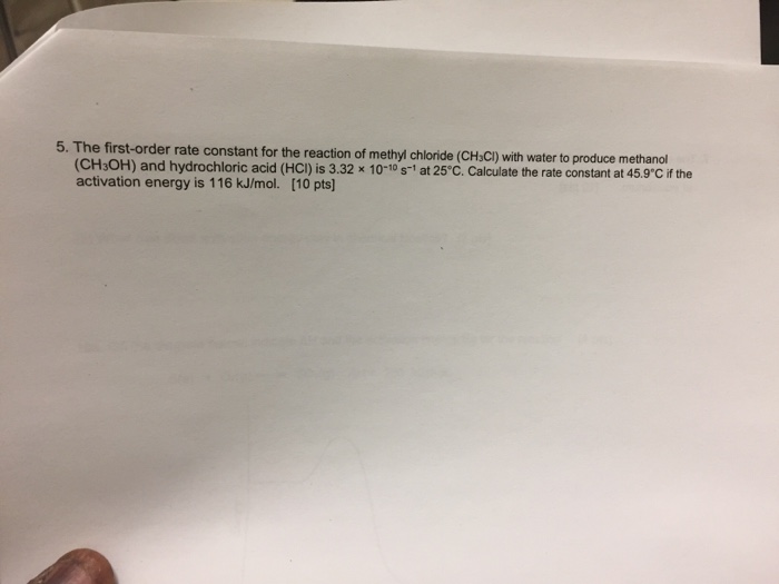 Solved The first-order rate constant for the reaction of | Chegg.com