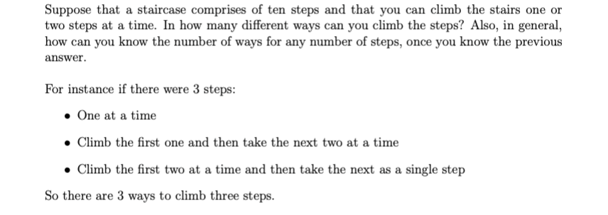 Solved Suppose that a staircase comprises of ten steps and | Chegg.com