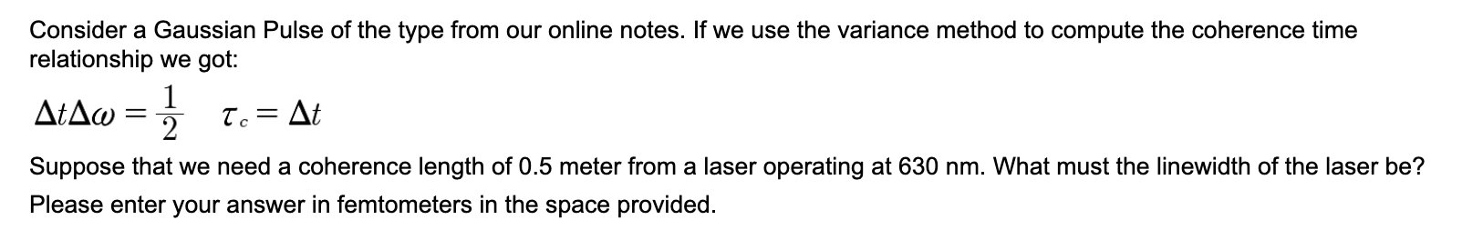 Solved Consider a Gaussian Pulse of the type from our online | Chegg.com