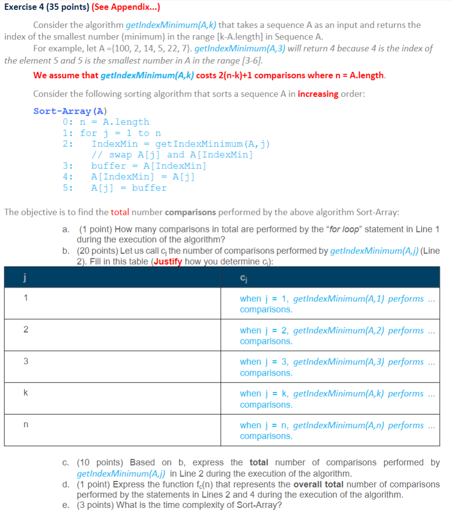 Solved Exercise 4 (35 points) (See Appendix...) Consider the | Chegg.com