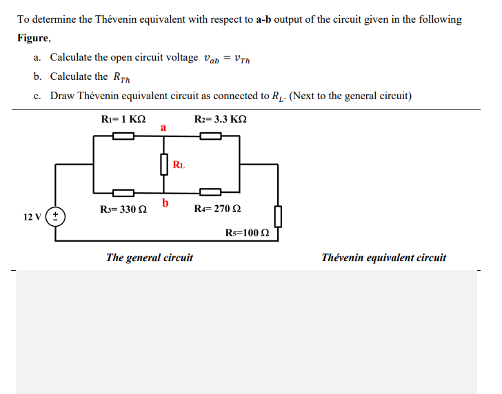 To determine the Thévenin equivalent with respect to | Chegg.com