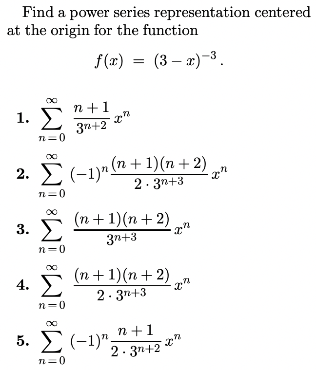 Solved Find a power series representation centered at the | Chegg.com