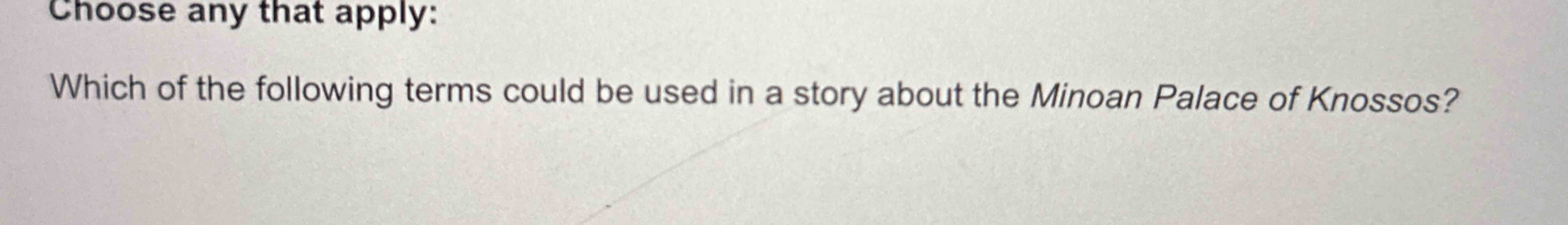 Solved Which of the following terms could be used in a story | Chegg.com