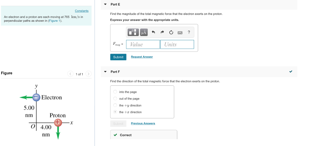 Solved Part A An electron and a proton are each moving at | Chegg.com