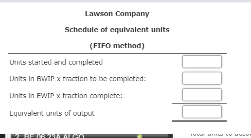 Solved (Appendix 6A) First-In, First-Out Method; Equivalent | Chegg.com