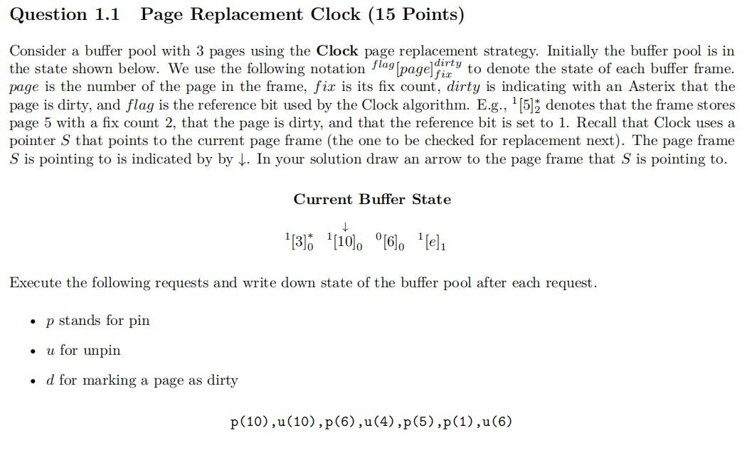 Plz help with this Page Replacement Clock questions | Chegg.com