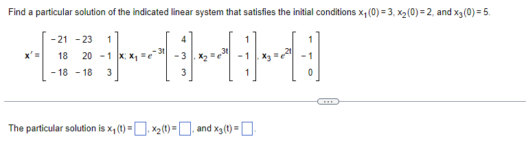 Solved Find a particular solution of the indicated linear | Chegg.com