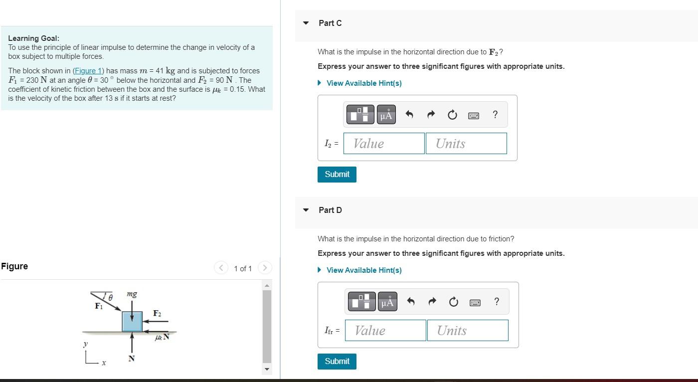 Solved Learning Goal: To use the principle of linear impulse | Chegg.com