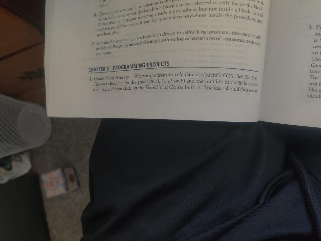 Solved value) co it. 6. The scope of a variable or constant | Chegg.com