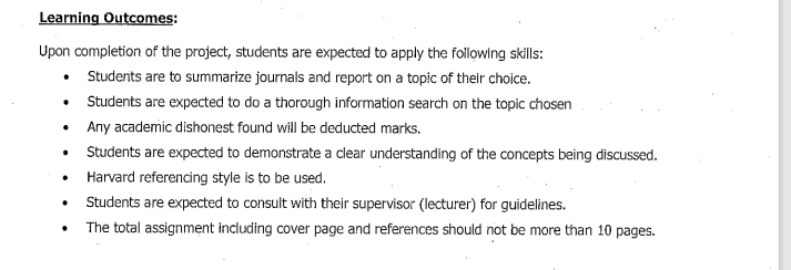 Solved Learning Outcomes: Upon completion of the project, | Chegg.com