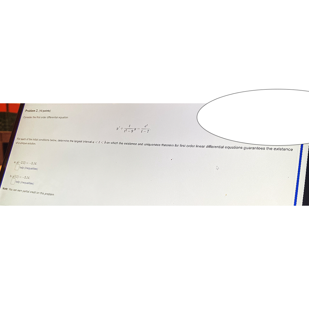 Solved Consider he firt oder diforntal equation | Chegg.com