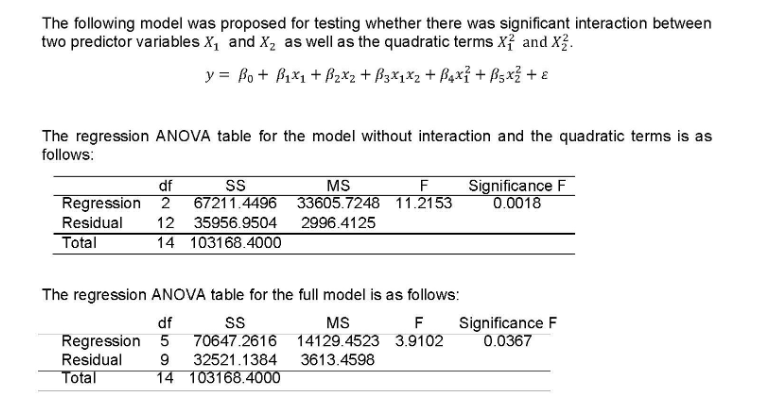 The following model was proposed for testing whether | Chegg.com