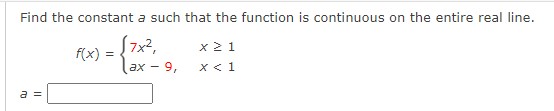 Solved Find the constant a such that the function is | Chegg.com