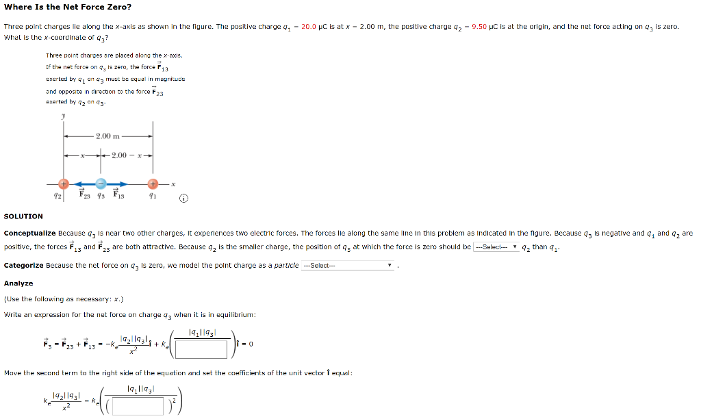 Solved Where Is the Net Force Zero? Three point charges lie | Chegg.com