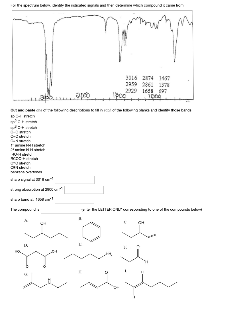 Solved For the spectrum below, identify the indicated | Chegg.com