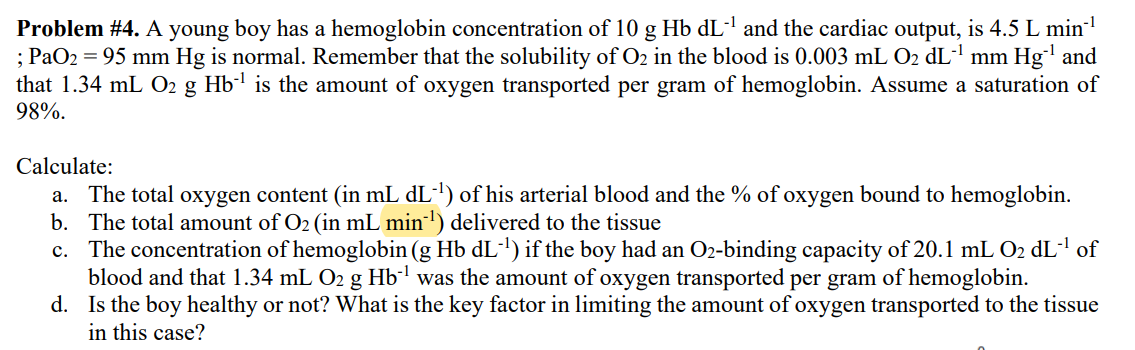 Solved Problem \#4. A young boy has a hemoglobin | Chegg.com