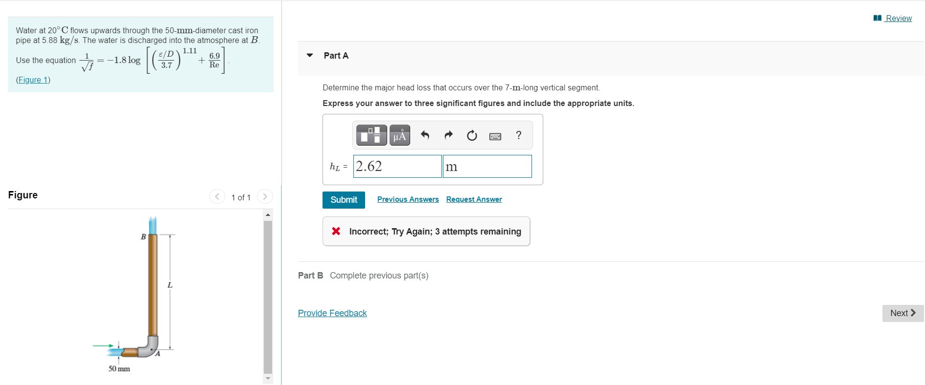 Solved Review Water at 20°C flows upwards through the | Chegg.com