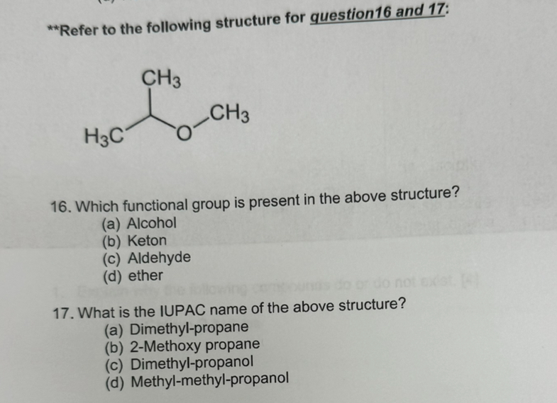 Solved **Refer to the following structure for question16 and | Chegg.com