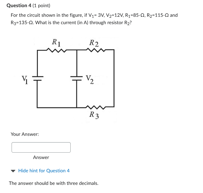 Solved For the circuit shown in the figure, if V1=3 V, V2=12 | Chegg.com
