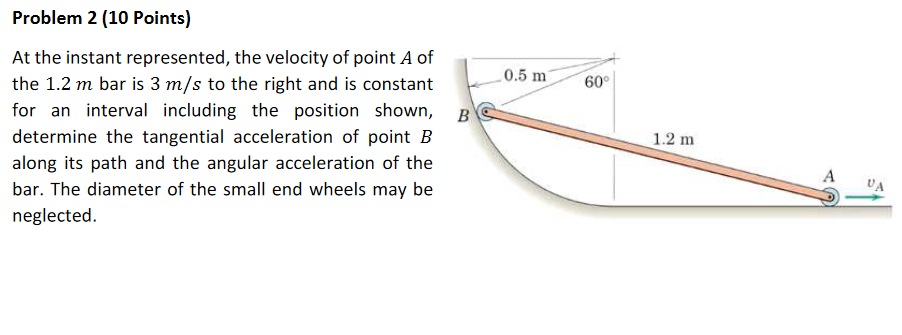 Solved At the instant represented, the velocity of point | Chegg.com