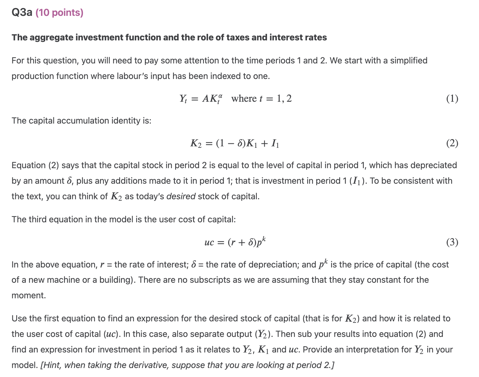 Solved Q3a (10 ﻿points)The aggregate investment function and | Chegg.com
