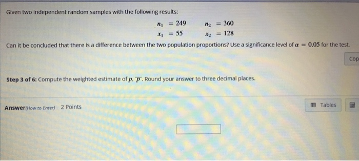 Solved Given two independent random samples with the | Chegg.com