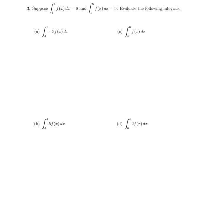 Solved Worksheet 1: Review of Definite integrals Keywords: | Chegg.com