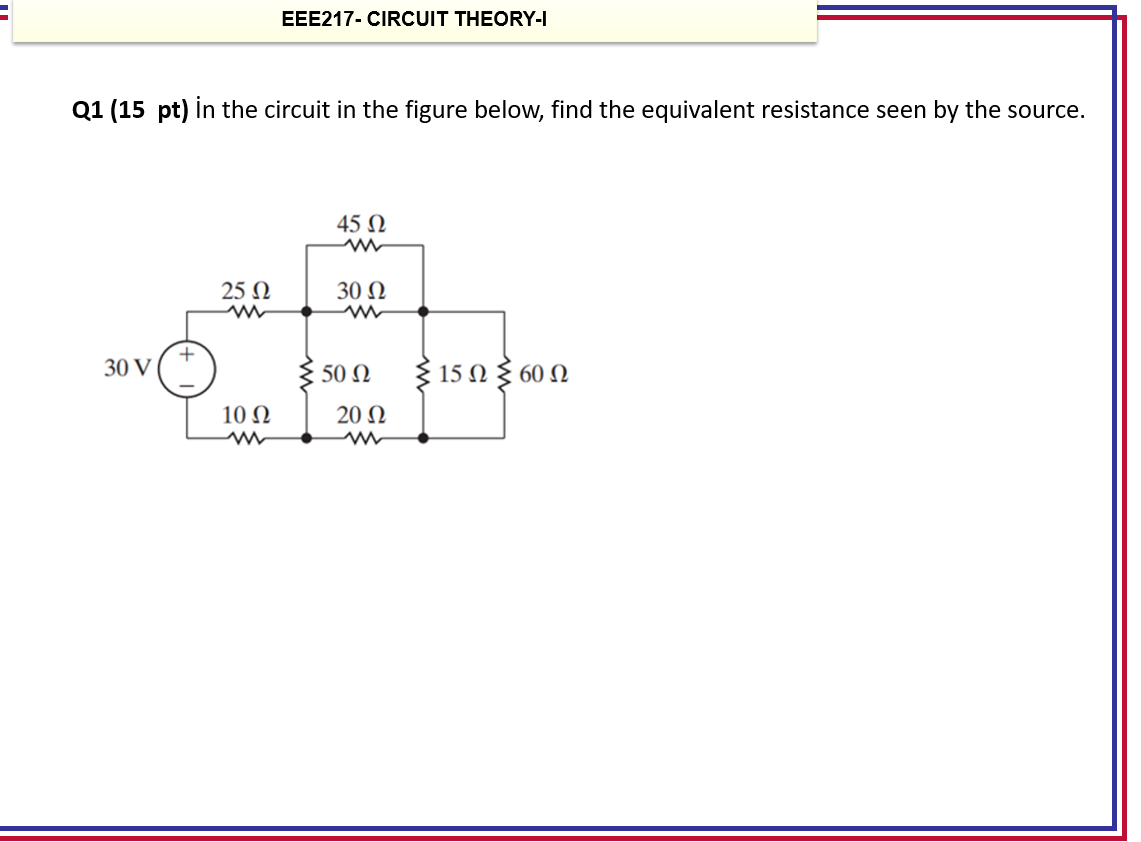 Solved EEE217- ﻿CIRCUIT THEORY-IQ1 (15 ﻿pt) ﻿In the circuit | Chegg.com