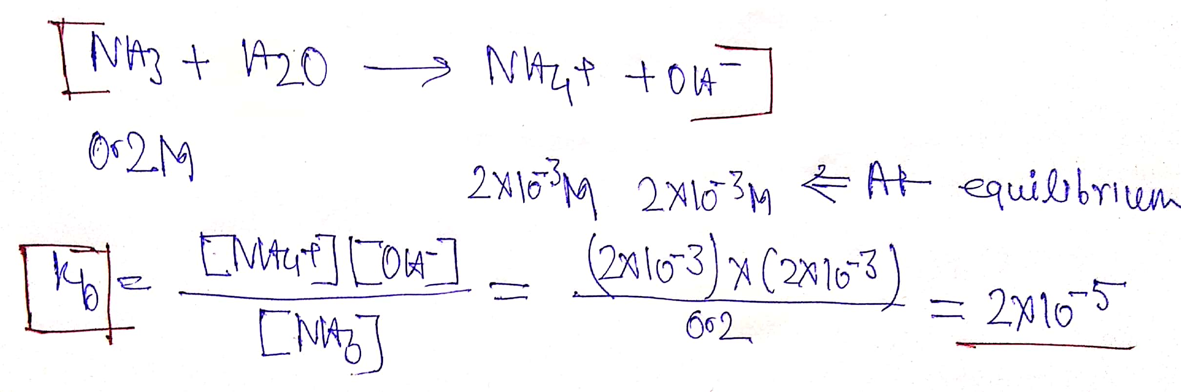 Solved The Dissociation Constant For Ammonia Is Kb If