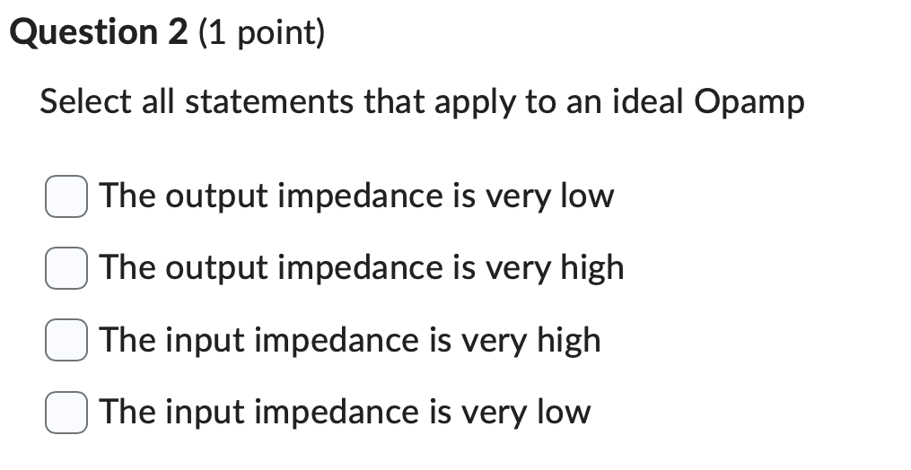 Solved Question 2 (1 ﻿point)Select all statements that apply | Chegg.com