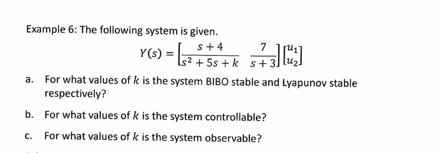 Solved Example 6: The following system is | Chegg.com