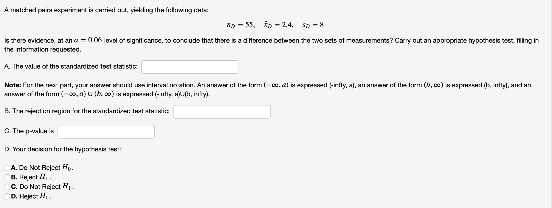 Solved A matched pairs experiment is carried out, yielding | Chegg.com