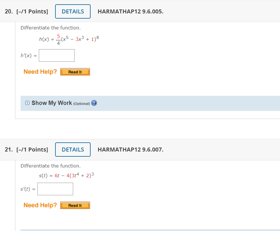 Solved 20. [-/1 Points] DETAILS HARMATHAP12 9.6.005. | Chegg.com