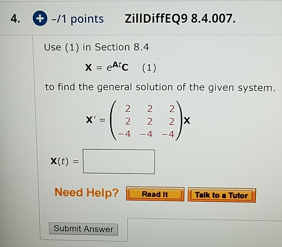 Solved + -/1 points ZillDiffEQ9 8.4.007. 4. Use (1) in | Chegg.com