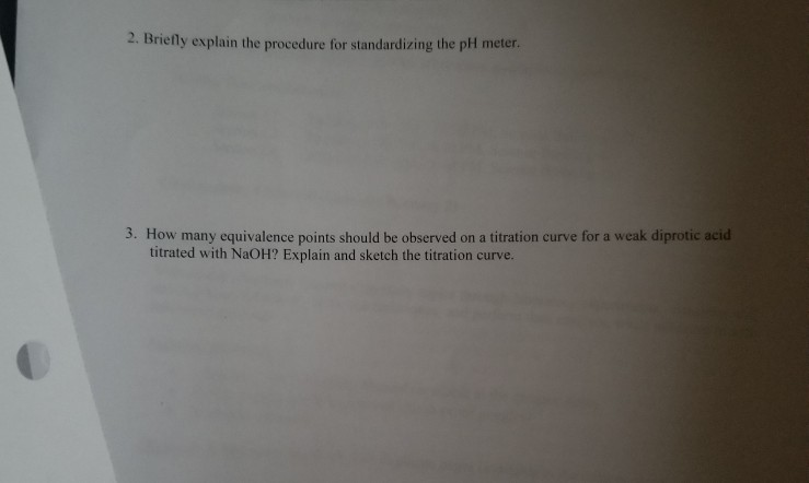 Solved 2. Briefly explain the procedure for standardizing | Chegg.com