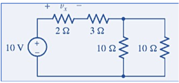 Solved Use voltage division to determine Vx in the following | Chegg.com