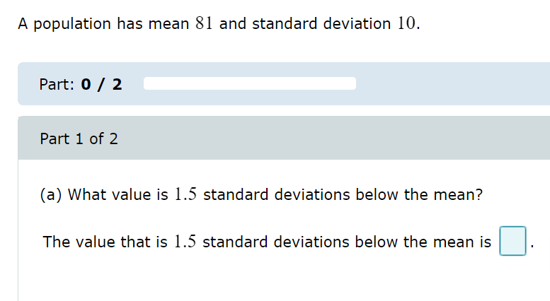 Solved A population has mean 81 ﻿and standard deviation | Chegg.com