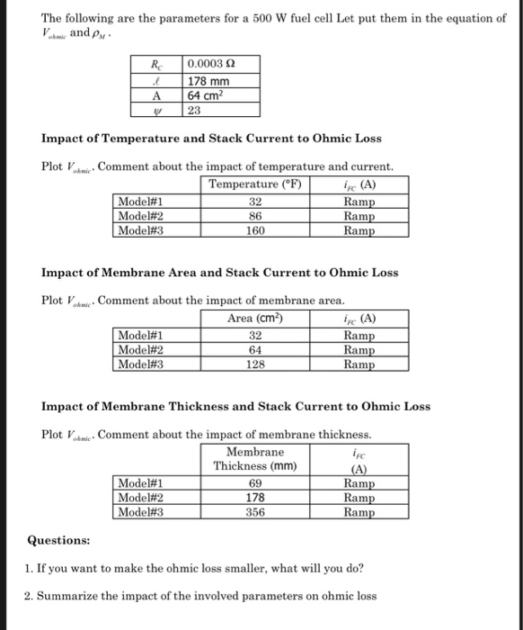 Solved Review: The output voltage of a single cell, Vfc, can | Chegg.com