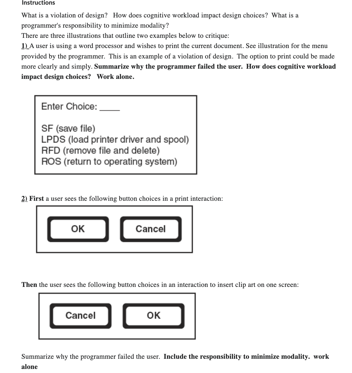 Solved InstructionsWhat is a violation of design? How does | Chegg.com