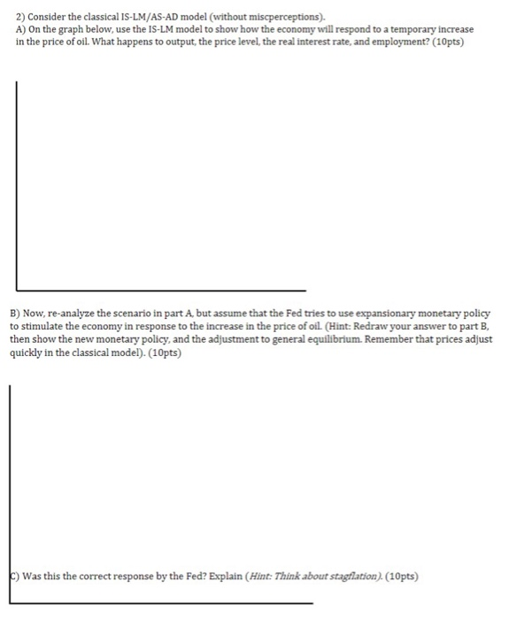 Solved 2) Consider the classical IS-LM/AS-AD model (without | Chegg.com