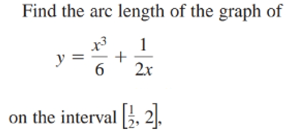 Solved Find the arc length of the graph of y=6x3+2x1 on the | Chegg.com
