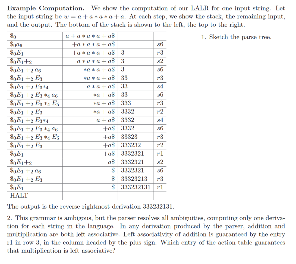 Example Computation. We show the computation of our | Chegg.com