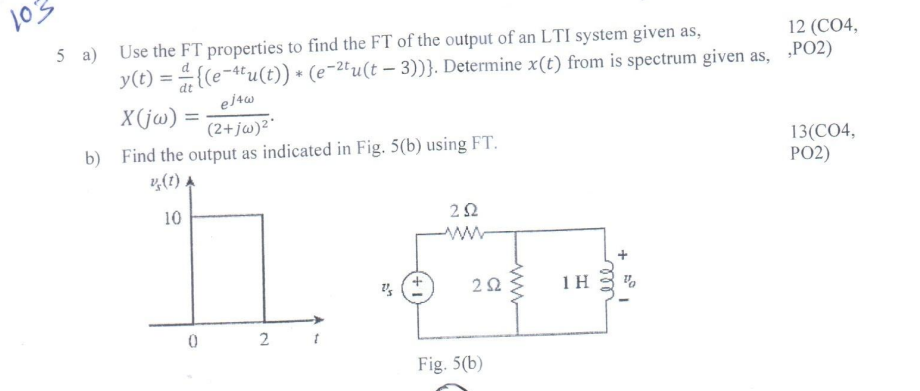 Solved a) Use the FT properties to find the FT of the output | Chegg.com