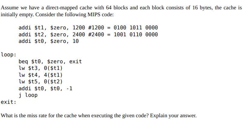 Solved Assume we have a direct-mapped cache with 64 blocks | Chegg.com
