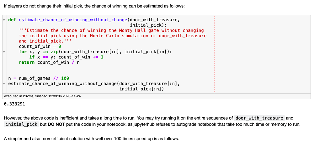Solved To get a good estimate of the chance of winning, we | Chegg.com